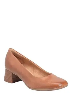 COMFORTIVA Peach Leather Pumps - Cork