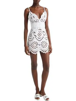 DOLCE & GABBANA Dolce&Gabbana Embroidered Eyelet Minidress