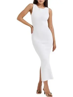 House Of Cb Noli Sleeveless Body-con Sweater Dress - Cloud Dancer