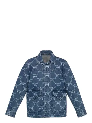 Mcm Lauretos Monogram Denim Jacket - Indigo