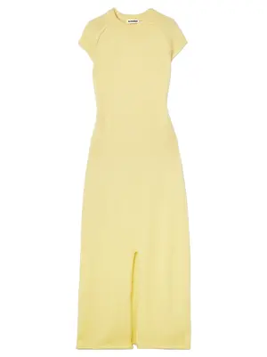 JIL SANDER Wool, Mohair And Silk-blend Maxi Dress - Yellow