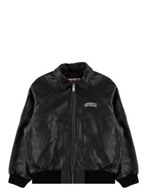 SUPREME Martin Wong Leather Varsity Jacket