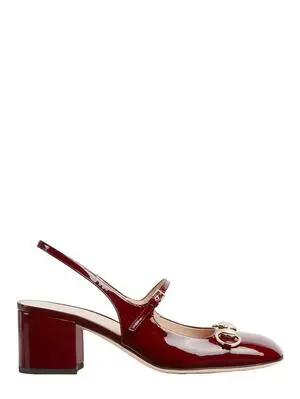 Gucci Horsebit Leather Pump - Red