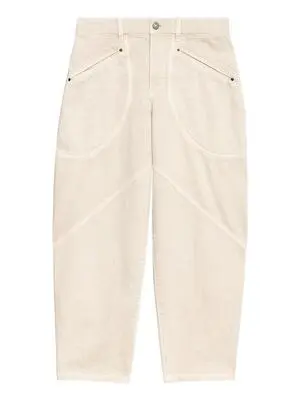 Isabel Marant Catarina Lambskin Leather Pants - Ecru