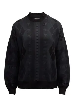 Balenciaga Jacquard Crewneck Sweater - 1001 Dark Grey