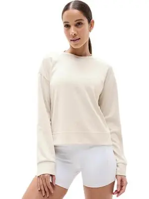 Athleta Relaxed Seasoft Crewneck Sweatshirt Bone