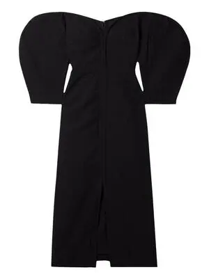 Mara Hoffman Leonara Off-the-shoulder Tencel™ Lyocell And Linen-blend Midi Dress - Black