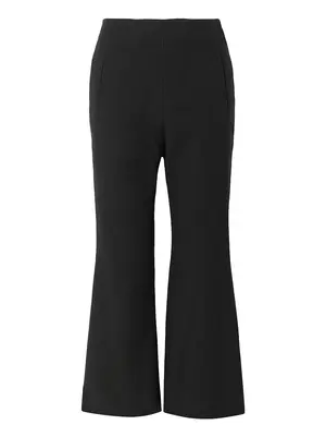 Lisa Marie Fernandez Cropped Bouclé Flared Pants - Black