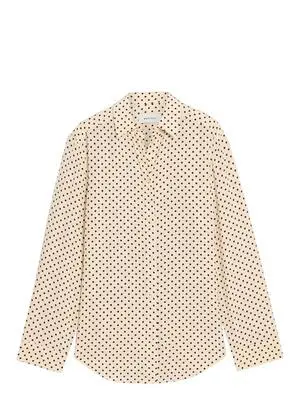 Matteau Printed Silk Crepe De Chine Shirt - Cream