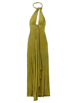 Savannah Morrow Mariella Convertible Ribbed Jersey Maxi Dress - Army Green