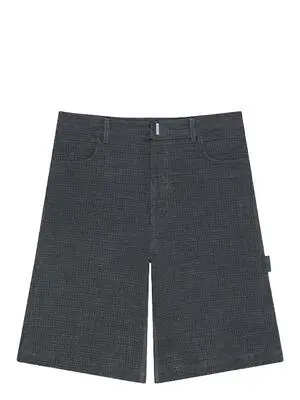 Givenchy Monogram 4g Logo Denim Shorts - Charcoal