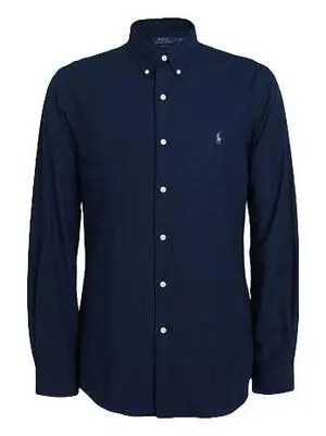 Polo Ralph Lauren Slim Fit Stretch Poplin Shirt Shirt Size Cotton, Elastane - Blue