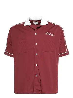 Rhude Mont-blanc Bowling Shirt - Maroon And White