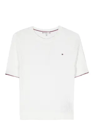 Tommy Hilfiger Logo-embroidered Knitted Top - White