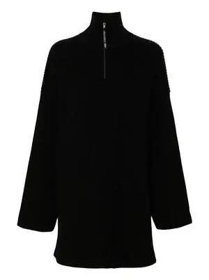 Balenciaga Logo-appliqué Ribbed Jumper - Black