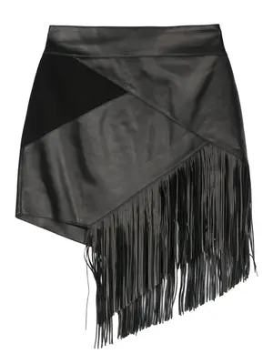 Roberto Cavalli Fringed Mini Skirt - Black