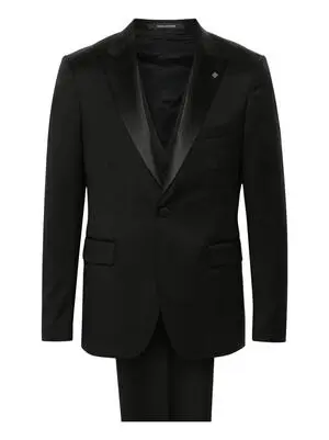 Tagliatore Satin-trim Dinner Suit - Black