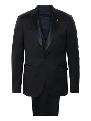 Tagliatore Satin-trim Dinner Suit - Blue