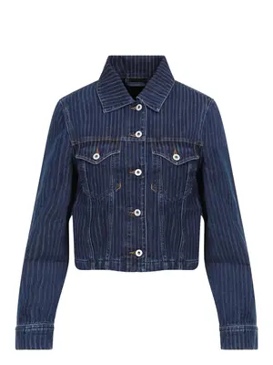 Kenzo Striped Denim Trucker Jacket - Blue