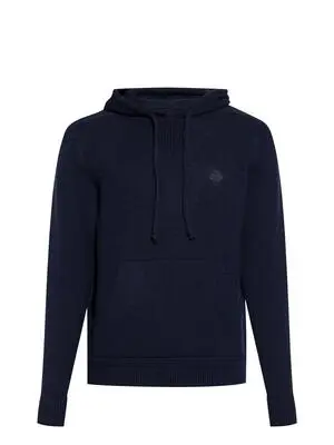 Bally Logo Embroidered Hoodie - Blue