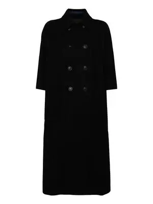 Yohji Yamamoto Mosser Double-breasted Coat - Black