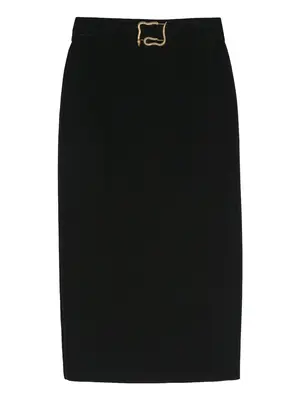 Just Cavalli Metal-snake Detail Midi Skirt - Black