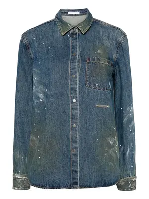 Helmut Lang Painted Denim Shirt - Blue