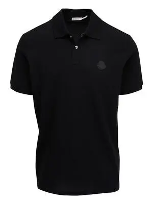 Moncler Logo-patch Cotton Polo Shirt - Black