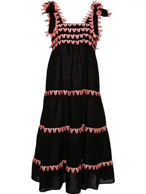Celiab Kelly Embroidered Dress - Black