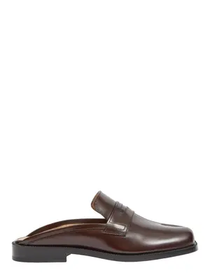 MAISON MARGIELA Tabi City Leather Mules - Brown