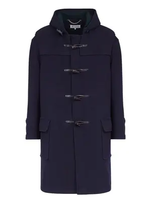 MAISON MARGIELA Hooded Wool Coat - Blue