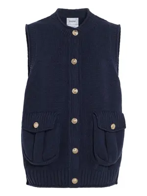 BARRIE Chunky-knit Vest - Blue
