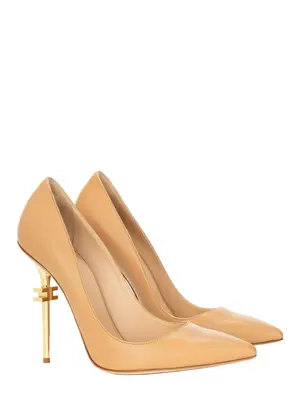 Elisabetta Franchi 110mm Branded-heel Pumps - Brown