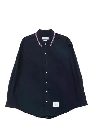 Thom Browne Rwb Stripe-print Flannel Shirt - Blue