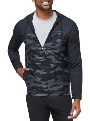 Travis Mathew Camo Zip Hoodie - Black