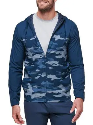 Travis Mathew Camo Zip Hoodie - Blue Nights