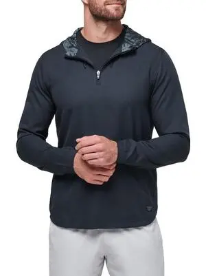Travis Mathew Hooded Quarter Zip Pullover - Black Floral