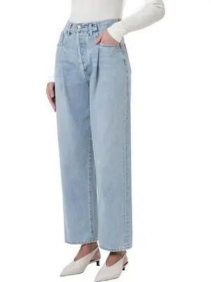AGOLDE Fold Waistband Wide Leg Jeans - Sideline