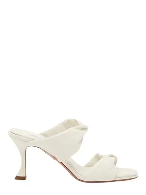 AQUAZZURA Twist 75 Leather Mules - White