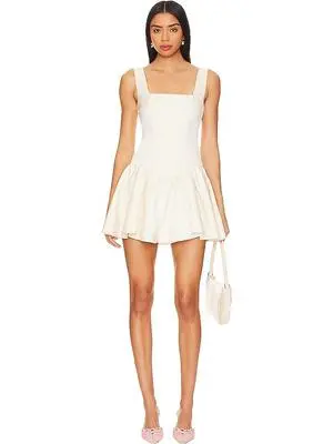 WeWoreWhat Corset Peplum Satin Mini Dress - Ivory