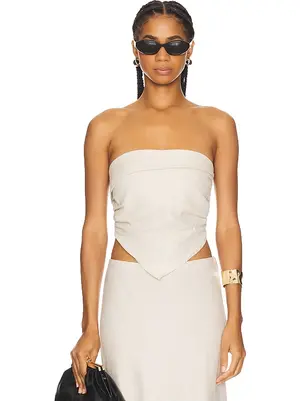 Faithfull The Brand Antibes Strapless Top - Sand