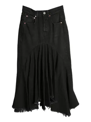 Vetements Denim Midi Skirt - Black