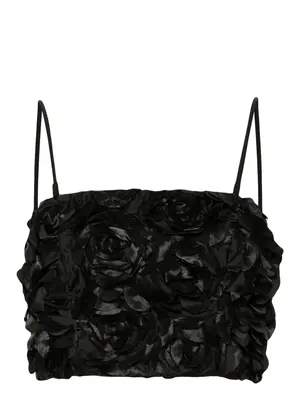 ROTATE BY BIRGER CHRISTENSEN Floral Crop Top - Black