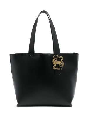 Just Cavalli Snake Appliqué Tote Bag - Black
