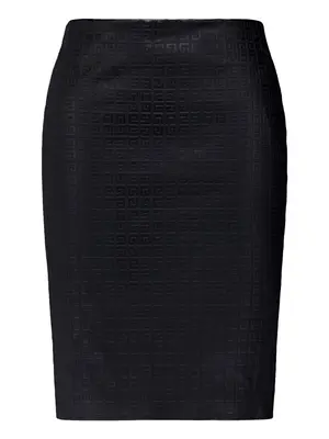 Givenchy 4g Leather Midi Skirt - Black