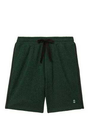 REISS Crochet Drawstring Shorts - Dark Green