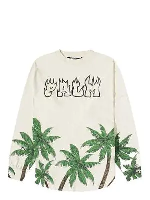Palm Angels Palms And Skull Longsleeve - White/green