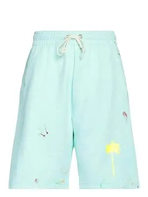 Palm Angels Pxp Painted Sweatshort - Seafoam/yellow