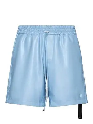 Amiri Vegan Leather Baseball Shorts - Baby Blue