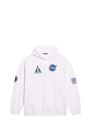 Balenciaga Space Nasa Logo Hoodie - White